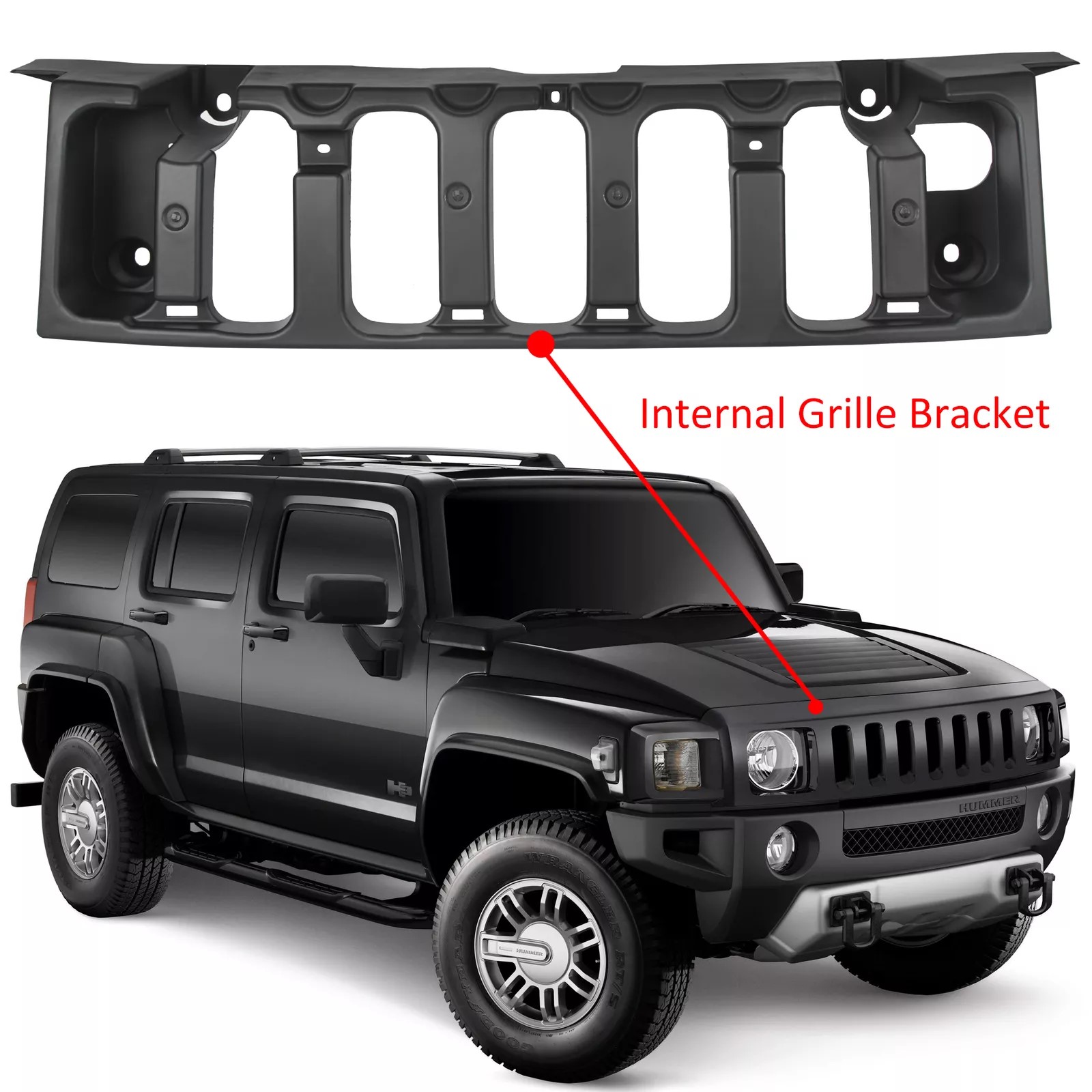 Hummer H3 & H3T Upper Radiator Grill Support: Hummer Parts Club