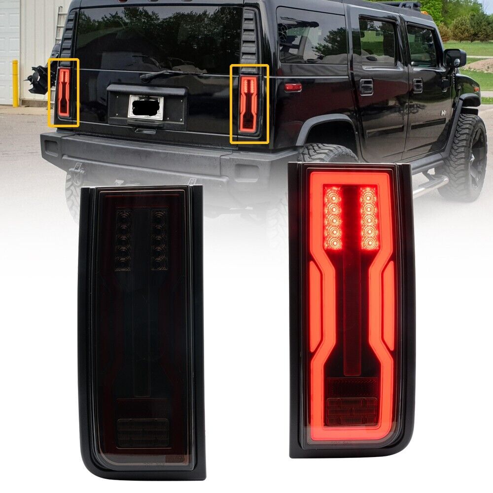 Hummer H2 NEW EV STYLE Smoked Tail lights - Pair: Hummer Parts Club
