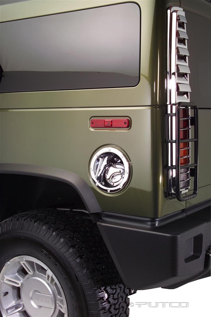 PUTCO H2/SUT CHROME ABS GAS CAP AND TRIM COVER: Hummer Parts Club