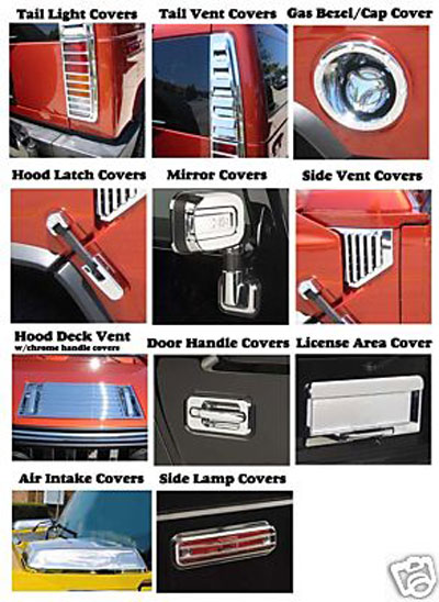 HPW 2006 - 2009 Hummer H2 ABS Deluxe Chrome Exterior Trim Kit **** FREE ...