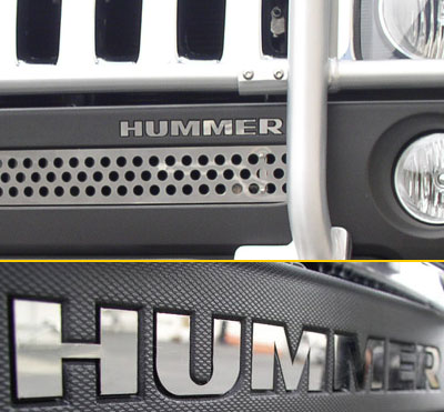 ARIES OFF ROAD H3 Front bumper letters (stainless) 6pc: Hummer Parts Club