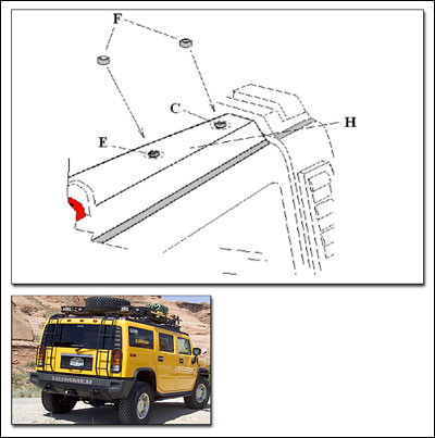 GOBI H2 double ladder hardware kit.: Hummer Parts Club
