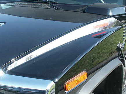HPW HUMMER H2 STAINLESS STEEL HOOD ACCENT SET: Hummer Parts Club