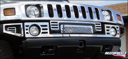Real Wheels Hummer H2 & SUT Stainless Steel Slotted Front Bumper ...