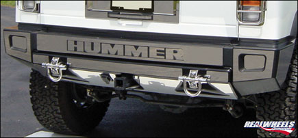 Real Wheels Hummer H2 Stainless Steel Rear Upper and Lower Bumper ...
