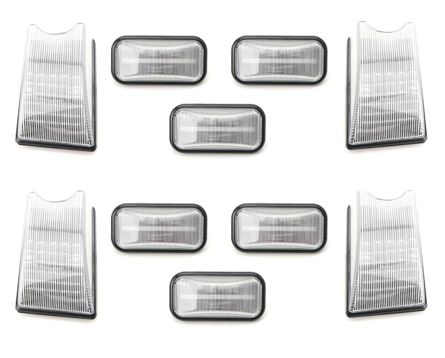 Clear Lens Amber/Red Full LED Cab Roof Clearance Lights For 03-09 ...