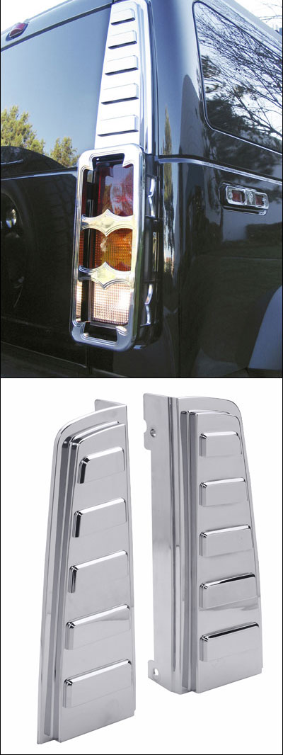 Pro One H2 Smooth Chrome Billet Rear Vent Covers, Pr.: Hummer Parts Club