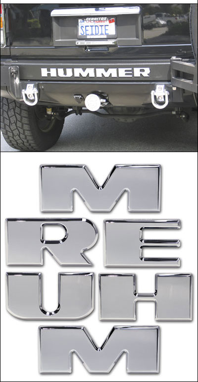 Pro One H2 Smooth Chrome Billet 5/16 Thick Bumper Letter Set: Hummer ...
